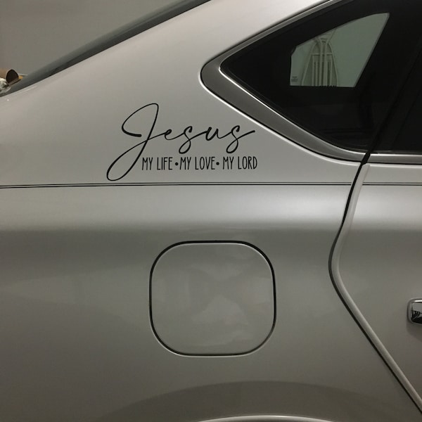 Jesus Decal | Christian Car Sticker, Vinyl Lettering, Window, Mug ...
