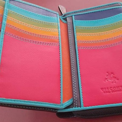 VISCONTI RFID Mini Wallet With Money Clip Leather Wallet Brown Card ...