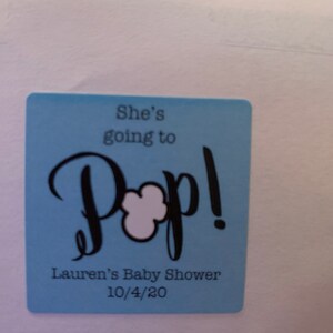 Going to Pop Stickers, Solid Color Background Stickers, Baby Shower ...