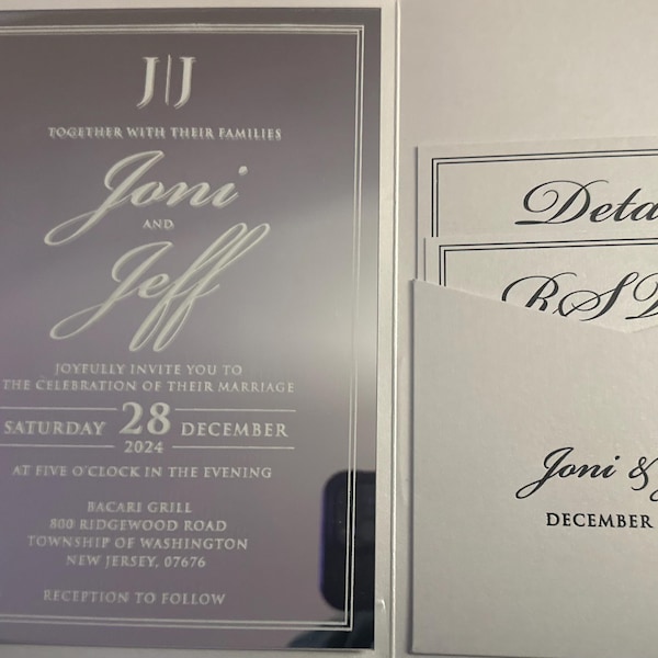 Clear Acrylic Invitation, Wedding Invitation, Acrylic Wedding ...