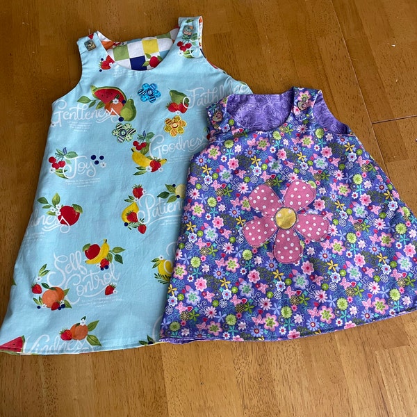Baby and Girls Reversible Jumper Dress Pdf Sewing Pattern. Petal ...