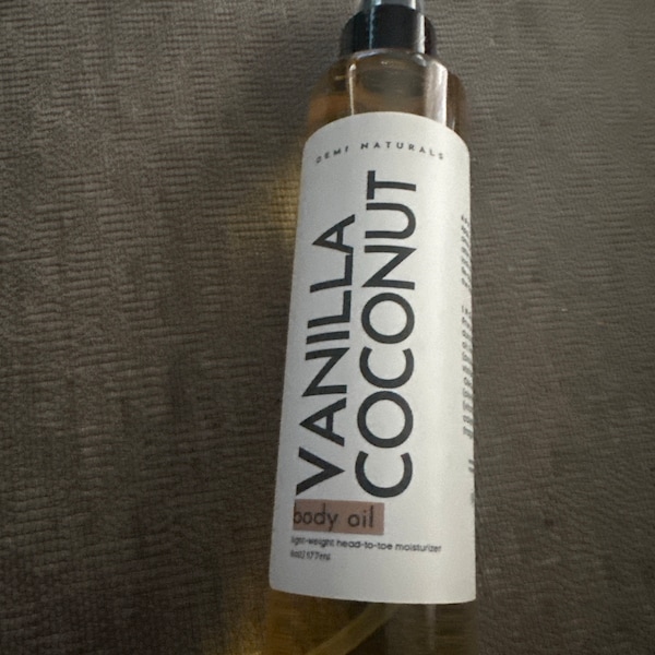 Body Oil| Vanilla Coconut, Massage Oil, Dry Skin Oil, Demi Naturals - Etsy