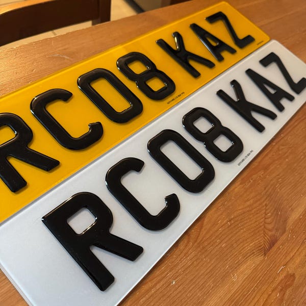 UK Road Legal 3D Gel Pair of Car Registration Number Plates Mot DVLA ...