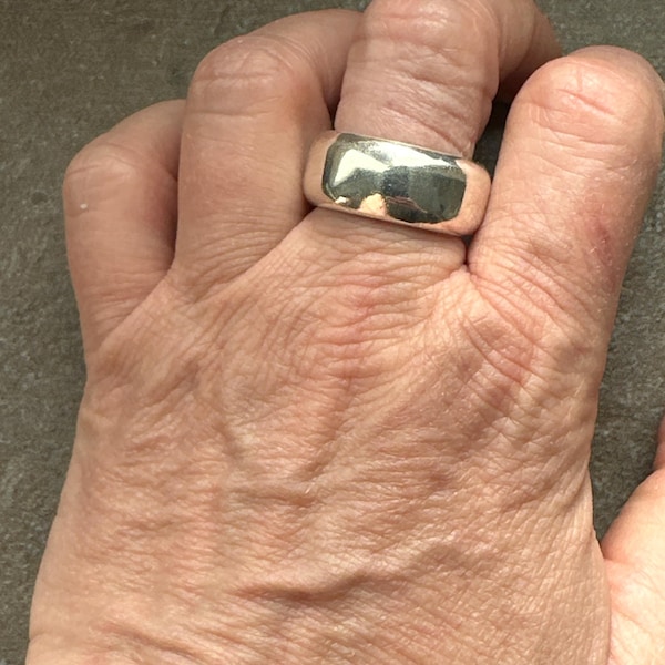 Silver Dome Ring Chunky Dome Stackable Chunky Silver Ring, Statement ...