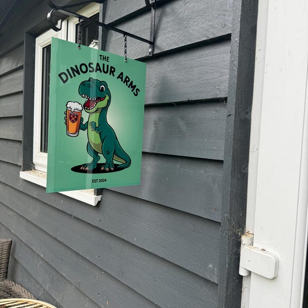 Personalised Pub Shed Hanging Swing Sign With Bracket Garden Pub Home ...