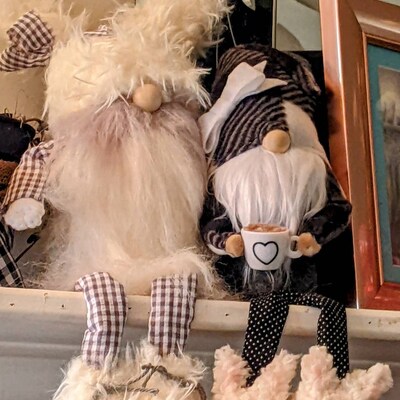 Farmhouse Bunny Gnome Rabbit Gnome Black and White Decor - Etsy