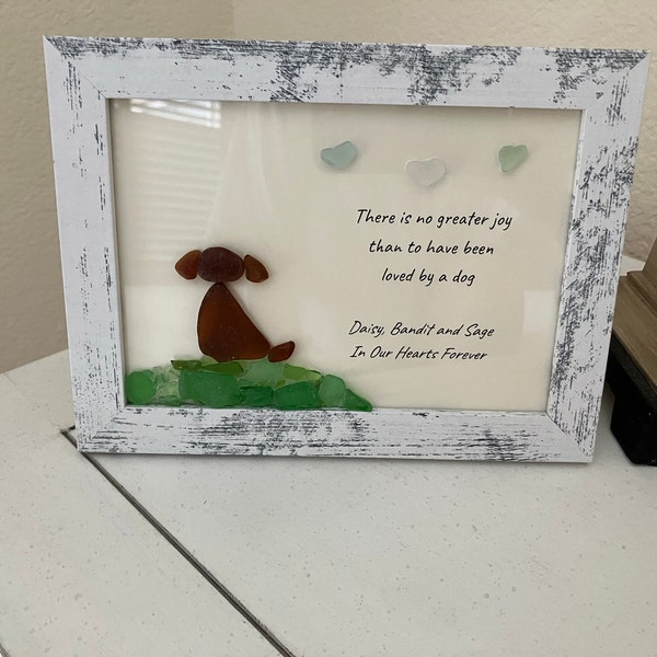 Sea Glass Art, Sea Glass Dog, A Dogs Love, Handmade, Personalize ...