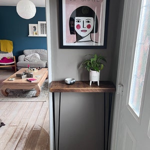 Omni Rustic Console Table With Black 3 Pin Hairpin Legs. - Etsy