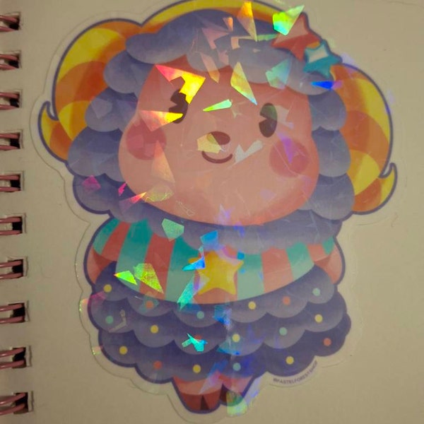 Cranston Animal Crossing Cute Vinyl Sparkly Star Holographic Sticker - Etsy