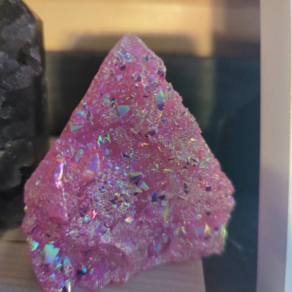 Titanium Rainbow Aura Quartz Cluster -rainbow Aura Amethyst Cluster ...