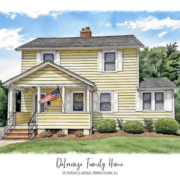 Custom Watercolor Home Print Gift, Goodbye Gift for Friends ...