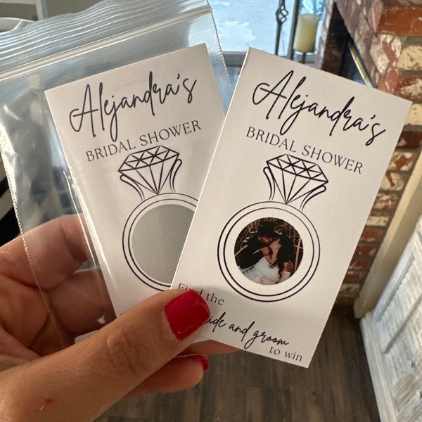 Printed Ring Scratch off Game Cards, Find the Bride and Groom Bridal ...