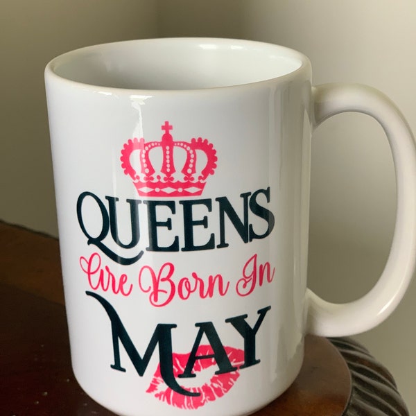 Queens Are Born in May, May Birthday Queen Shirt Svg, May Birthday Svg ...