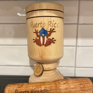 Pilon Para Mofongo Puerto Rico 2 Souvenir Puertorriqueño Wood Mortar ...