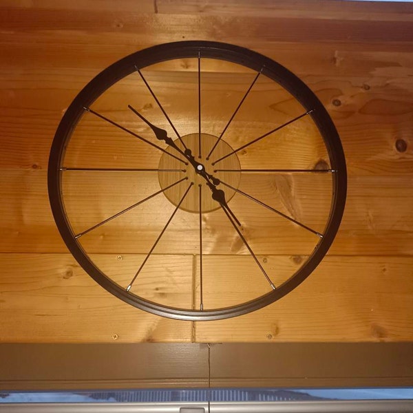Max Wall Clock Made of Rims and Bicycle Spokes, Bamboo Wood, Reloj - Etsy