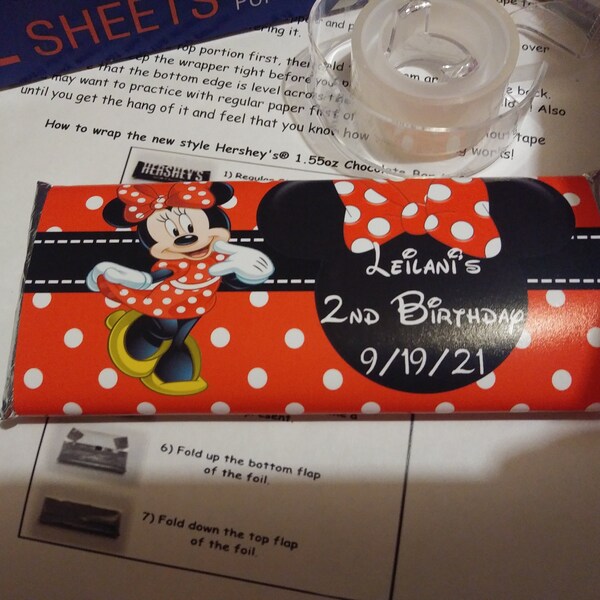 15 Minnie Mouse Birthday Candy Bar Wrappers Favors - Etsy