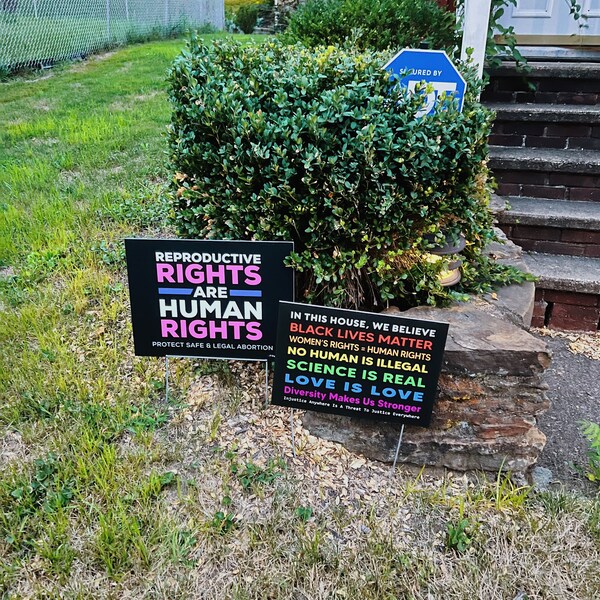 Reproductive Rights Yard Sign // 2-sided // Women's Rights Are Human ...