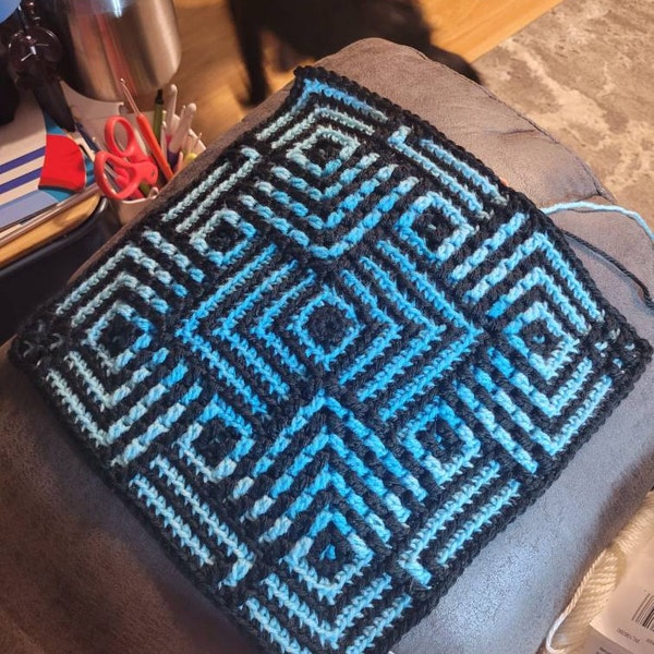 Overlay Mosaic Crochet Pattern: Squares Blanket or Cushion (PDF Pattern ...