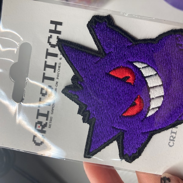 Gengar - Iron on Patch - Shiny Metallic Embroidered. Pokemon Patch. - Etsy