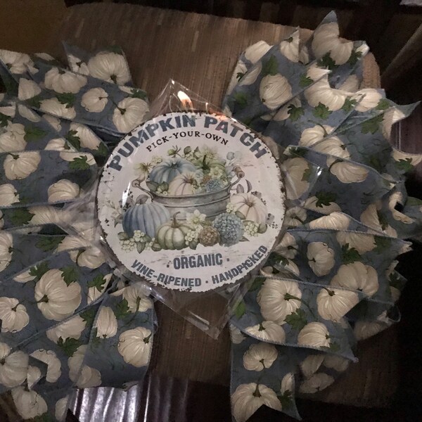 Primitive Pumpkin Patch Blue Pumpkins Wreath Sign, Metal Wreath Sign ...