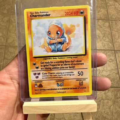 Pokemon Pregnancy Card Pikachu and Charmander Design Custom Pokemon ...