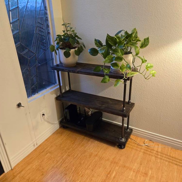 Steampunk Book Shelf, Industrial Bookcase, Wooden Book Case, Wooden ...