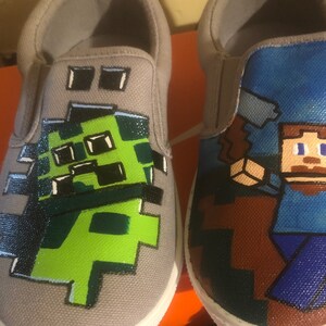 Minecraft Custom Painted Shoes - Etsy