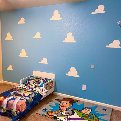Deluxe Large Cloud Wall Stencil Set for a Kids Toy Story Room or Andys ...