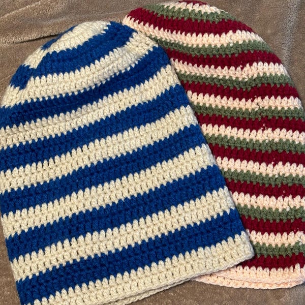Custom Crochet Slouchy Beanie: Handmade Acrylic Hat, Made to Order - Etsy