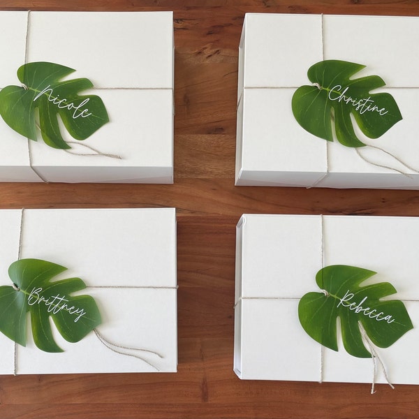 Tropical Leaf Name Tag- Monstera Name Tag for Bags, Tropical ...