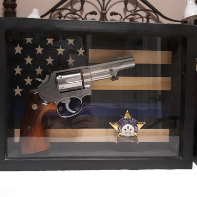 Thin Blue Line Shadow Box Display - Etsy