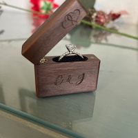 Flip Wood Ring Box Engraved Secret Single Ring Engagement - Etsy UK