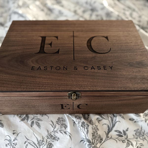Custom Memory Keepsake Wooden Love Box With Personalization Wedding ...