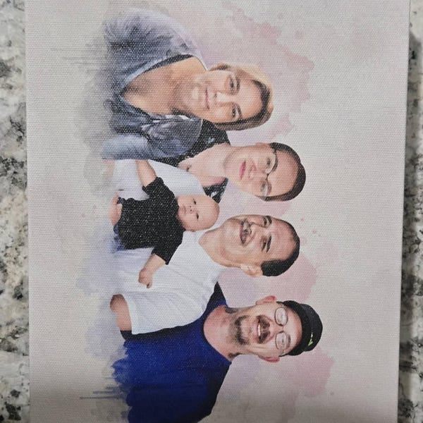 Custom Memorial Drawing, Add Deceased Loved One, Family Portrait ...