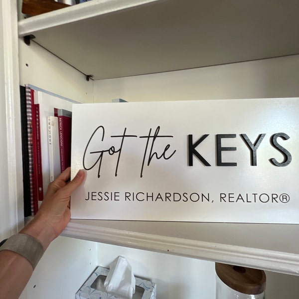 Personalized Got the KEYS Sign, Realtor Closing Gift, 18x9.3" Wood Sign ...