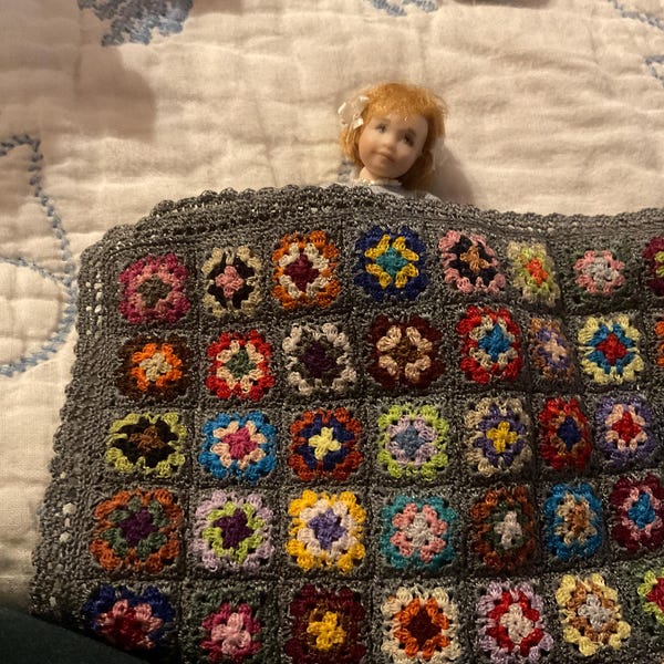 Miniature Crochet Blanket,granny Square 1/12 - Etsy