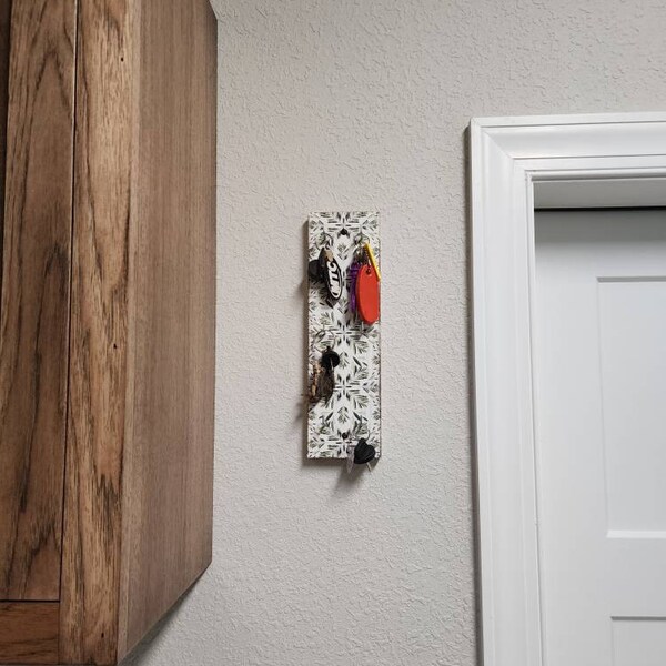 Small Key Holder, Blue Key Holder for Wall, Small Patchwork Key Rack - Etsy