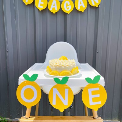 Lemon Cake Smash Banner, Lemon Birthday, First Birthday Cake Smash ...
