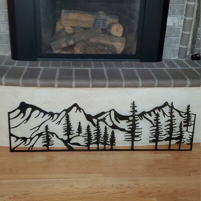 Mountain and Trees Scene Metal Wall Art - Etsy