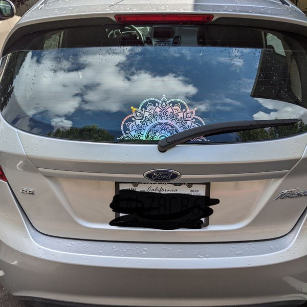 Mandala Car Decal | Holographic Mandala Sticker | Half Mandala ...