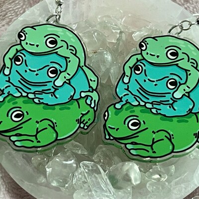 FROG STACK EARRINGS Cute Frog Earrings, Gift for Toad Lover, Chubby ...