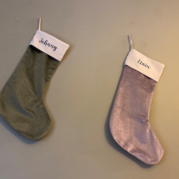 Handmade Velvet Christmas Stocking Custom Name Christmas Stocking Name ...