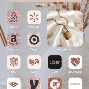 Ios14 Rose Gold Glitter Icon Pack Rose Gold iPhone IOS14 App - Etsy