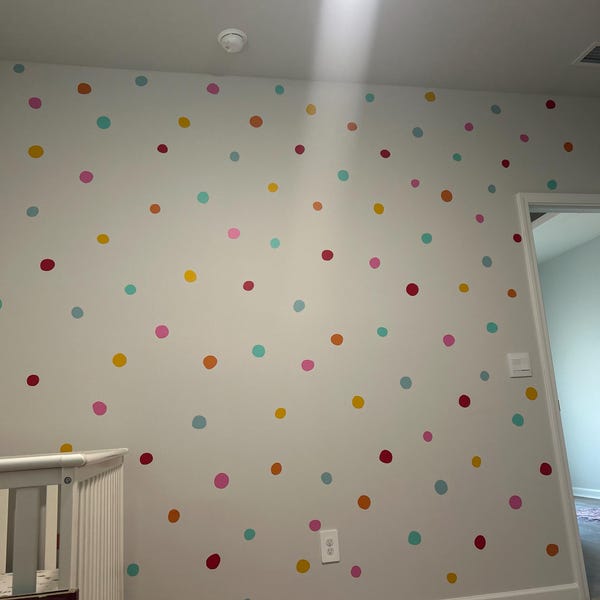 Rainbow Polka Dot Wall Decals - Removable Wall Stickers, Kids Room Wall ...