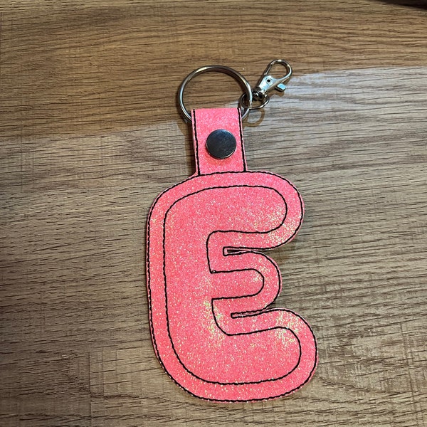 Puffy Foam Key Fob Snap Tab Rounded Monogram Alphabet Letters A-Z ...