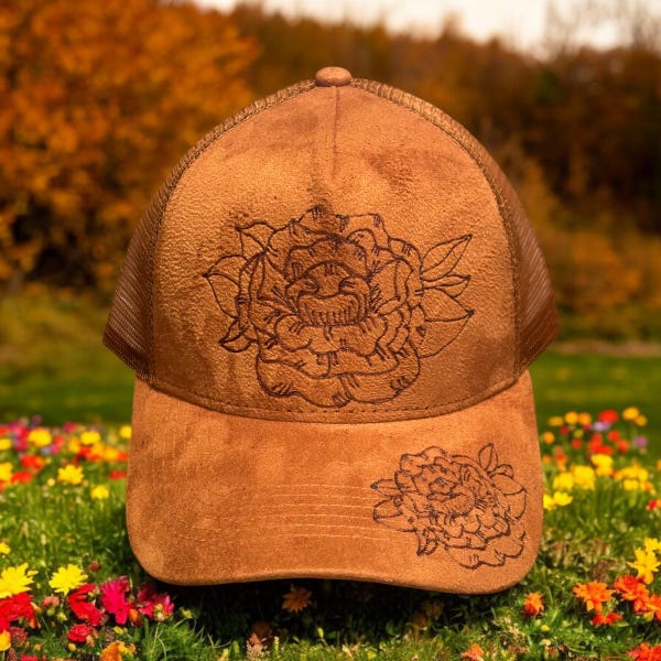 Sunflower Horseshoe Hat Burning Design, Sun Flower, Narrow Brim Hats ...