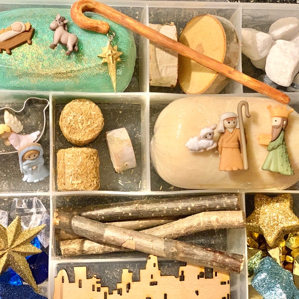 Nativity Playdough Kit, Holiday Playdough Sensory Kit, Religious Gift ...