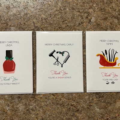 Manicurist Christmas Thank You Card, Nail Technician Thank You Card ...