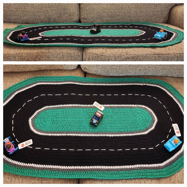 Racetrack Play Mat Rug, Crochet - Etsy