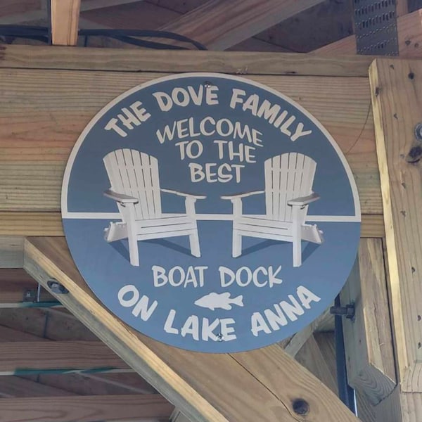Custom Lake Dock Sign, Custom Lake Gift, Boat Dock Gift, Lake Lover ...